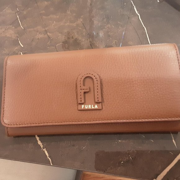Furla | Bags | Furla Plain Leather Logo Outlet Long Wallets | Poshmark